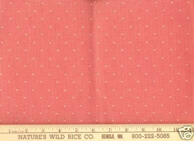 Fabric Red & Pink Stripes With Cream Dots 27" X 59" Plus Bonus Piece ...