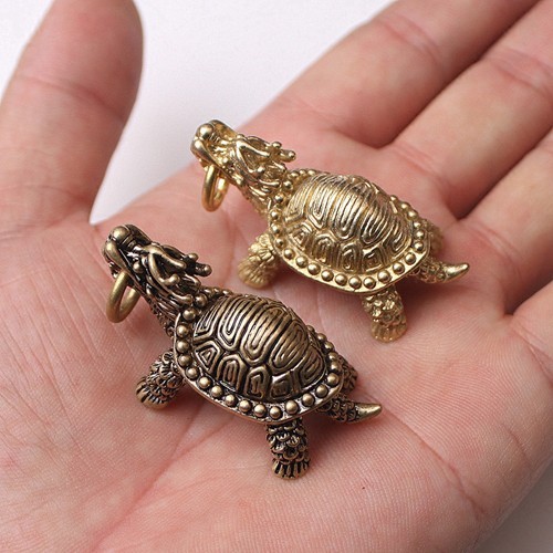 Chinese Style Brass Tortoise Key chain ring Pendant Copper alloy ...