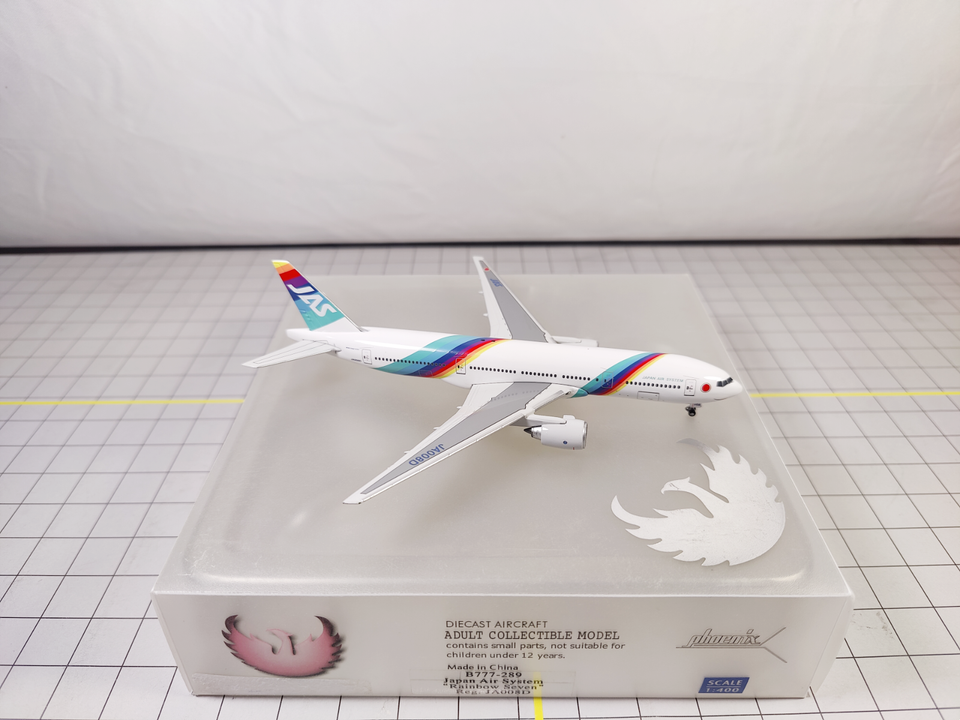 JAS JAPAN AIR SYSTEM Boeing 777-200 Aircraft Model 1:400 Scale Phoenix ...