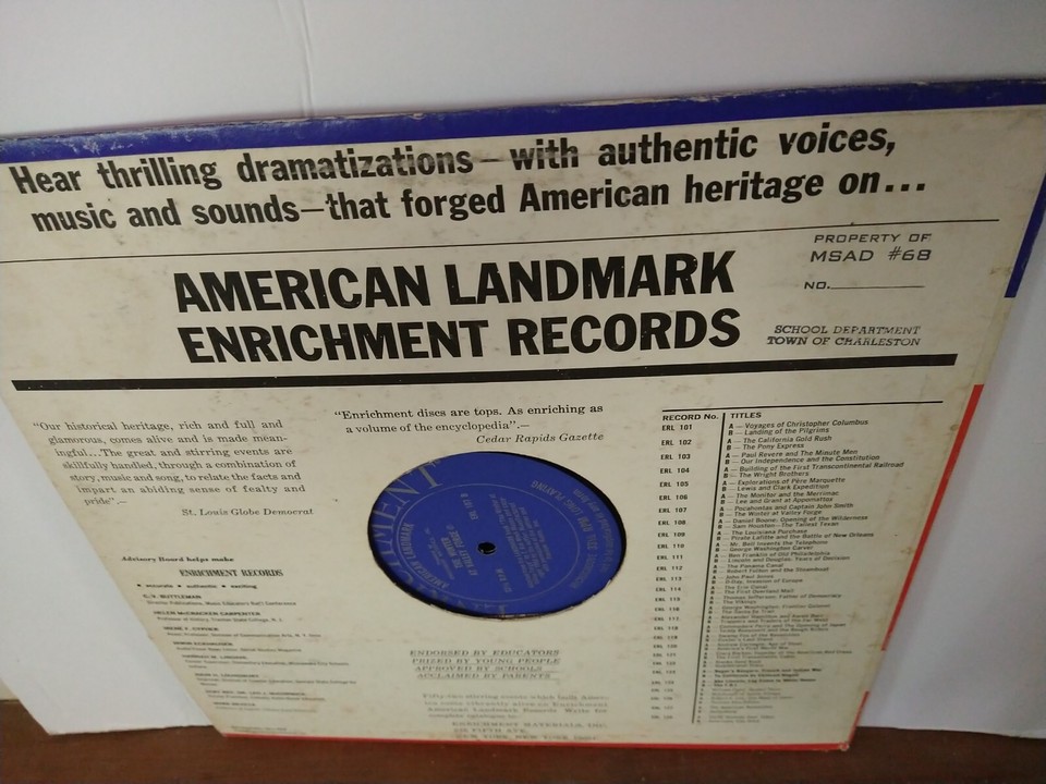 AUDIO Record VALLEY FORGE / POCAHONTAS American Landmark ERL 107 LP ...