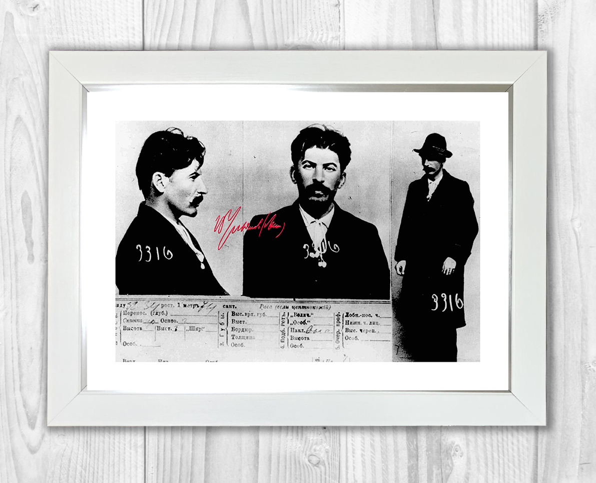 Joseph Stalin A4 Mug Shot reproduction autograph poster with choice of ...
