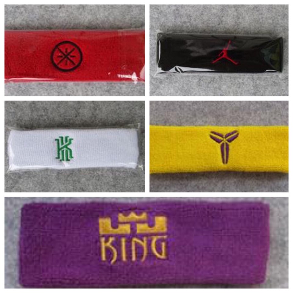 NBA Players Headband Choose From Curry Jordan Wade Kobe Kyrie & Lebron ...