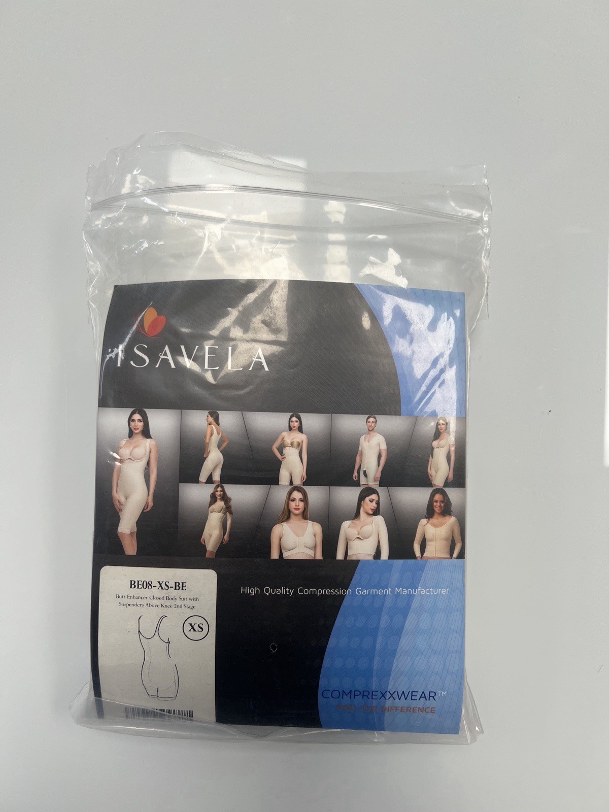 Isavela Women's Compression Garment Black, Abdominal Mid-Thigh, SZ L ...