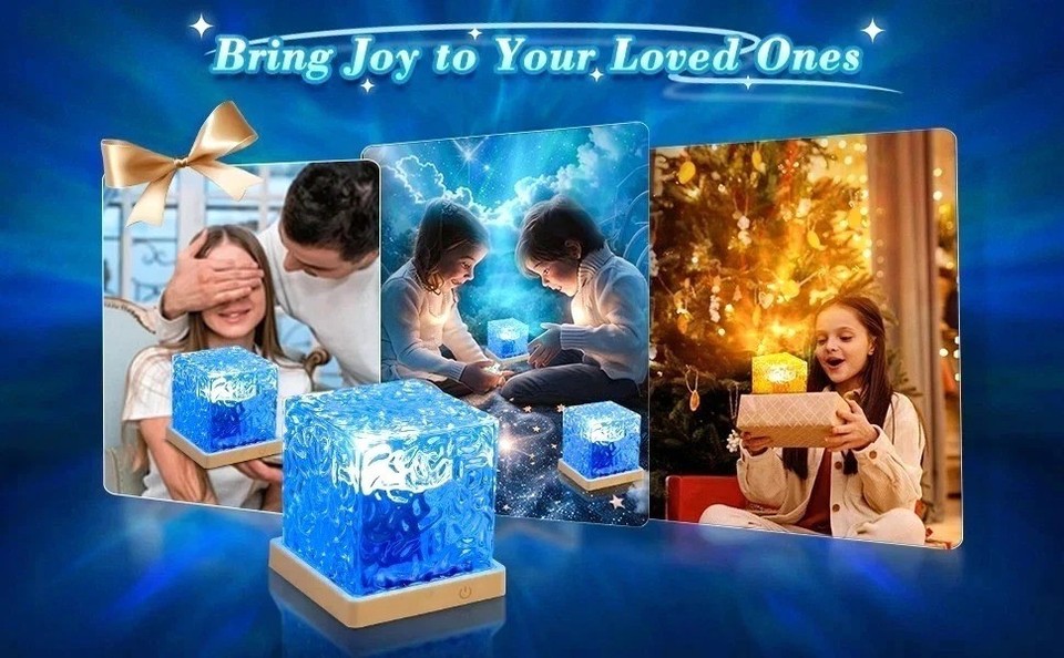 Ocean Wave Aurora Projector Lamp Rechargeable 16 Colors LED Night Light ...