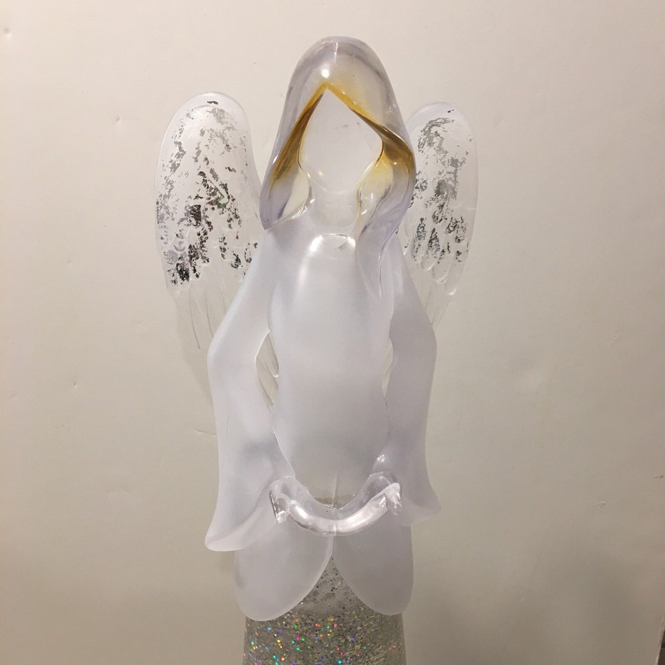 Cracker Barrel Frosted Acrylic Angel Water Lava Lamp Light Motion ...