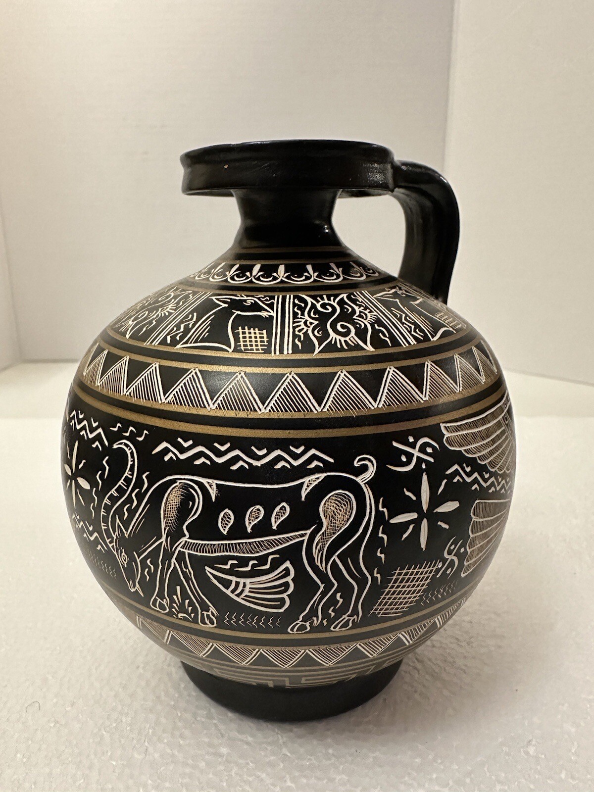 Vintage Handmade Engraved Greek Vase Decanter Made in Greece Signed | eBay