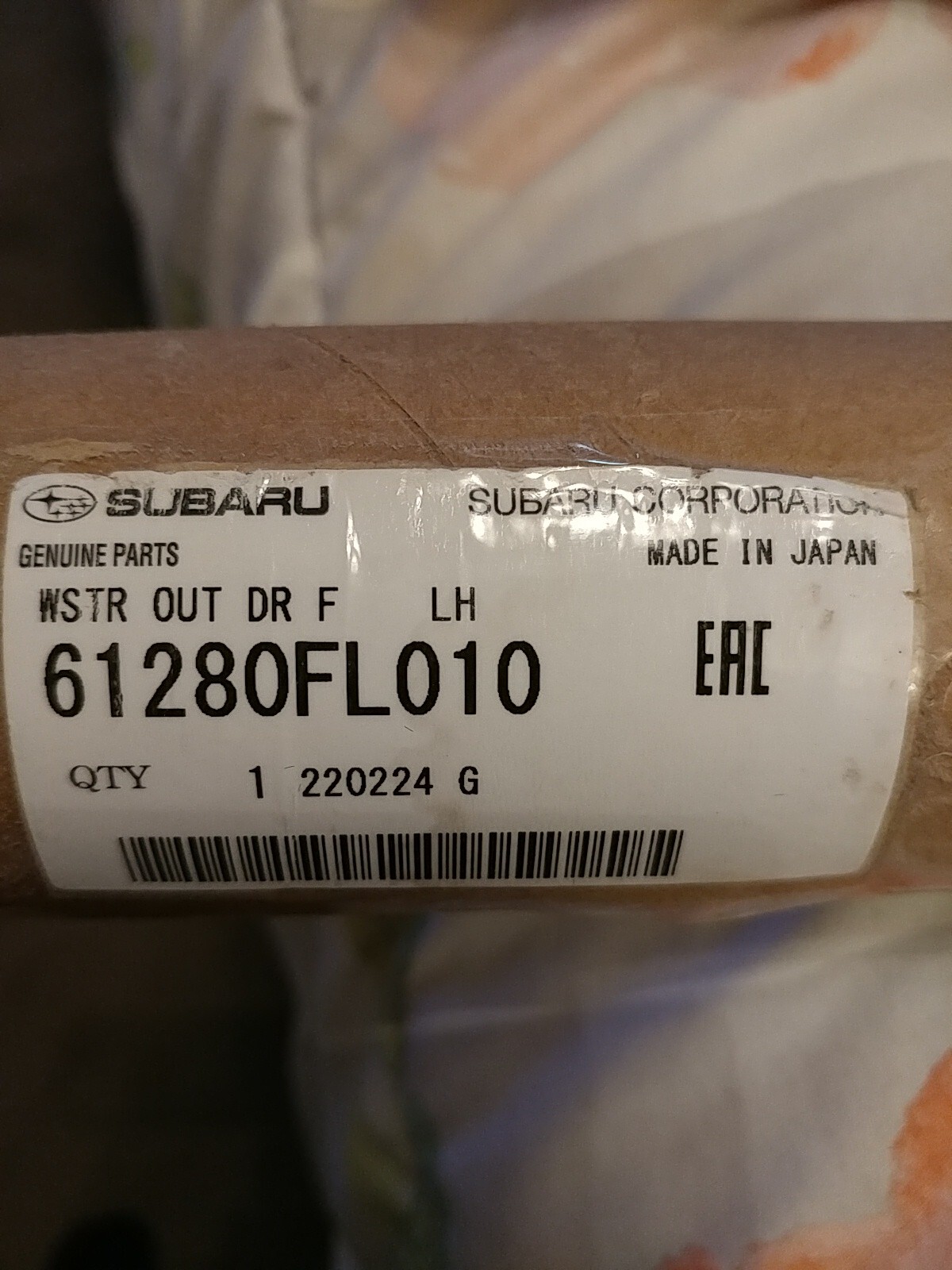 Genuine OEM Subaru 61280FL010 Belt Weather Strip Window Sweep 2017-2019 ...