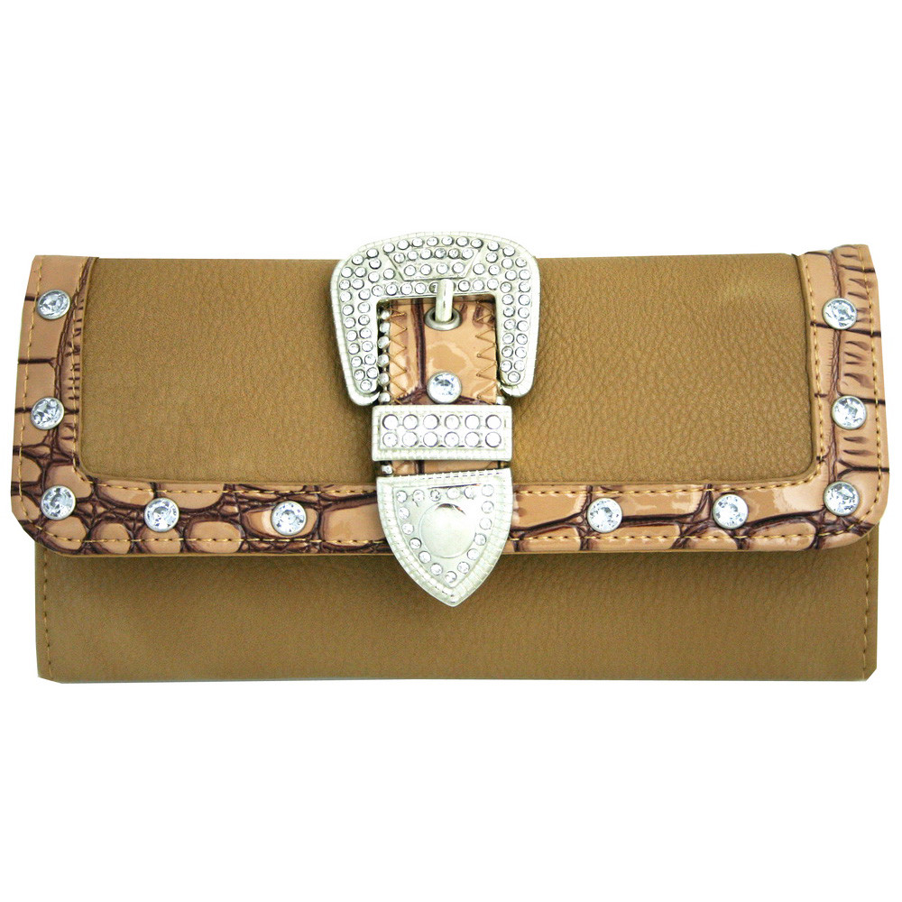 Western Rhinestone Tri-fold buckle wallet | eBay