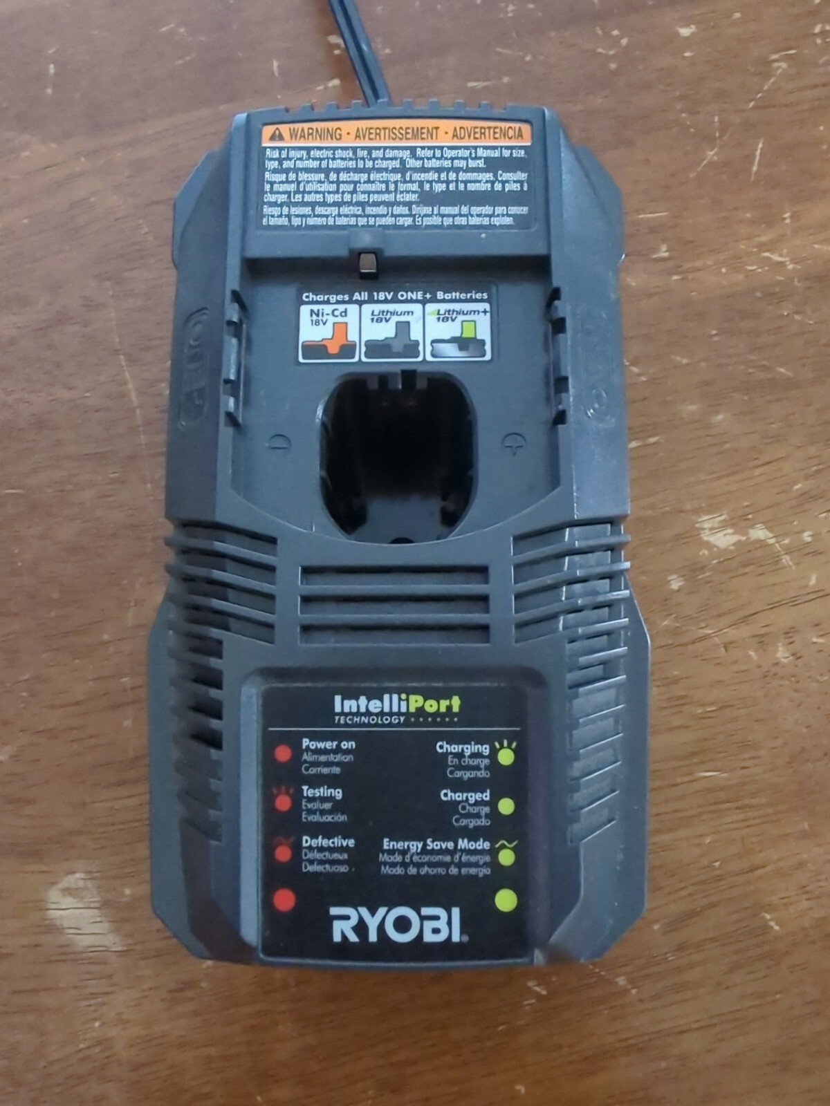 RYOBI ONE+ P118 18 VOLT DUAL CHEMISTRY BATTERY CHARGER LITHIUM ION ...