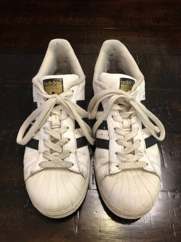 Adidas Superstar Originals Sneakers Shoe Mens Sz 8.5 White Black Gold ...