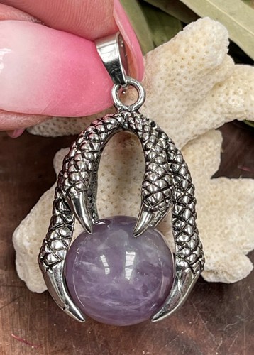 Amethyst Claw Sphere Pendant Natural Crystal Jewellery Gemstone ...