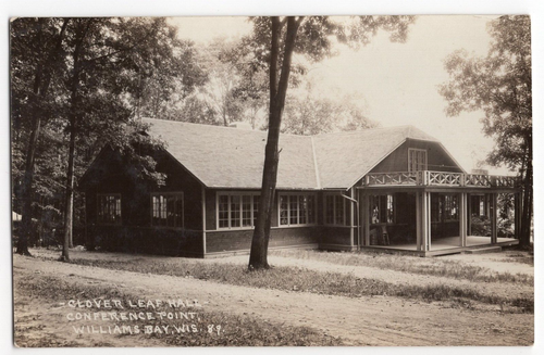 CLOVER LEAF HALL/Conference Point /Williams Bay/WI Wisconsin RPPC Circa ...