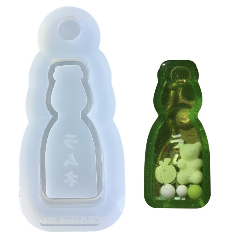 Glossy Silicone Decor Molds Bottle Ornament Keychain Mold DIY Pendant ...