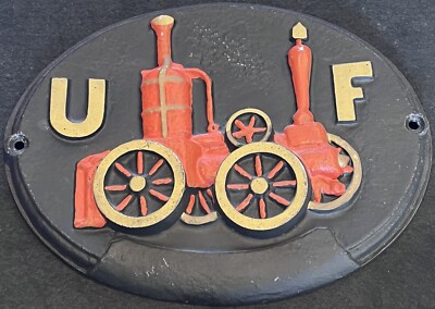 Vintage United Firemen's Insurance Company CAST IRON Plaque - UF Fire ...