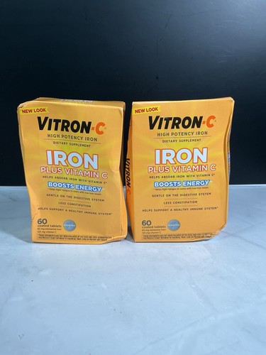 2X Vitron C Iron Supplement with Vitamin C 60 Tablets- Exp. 11/26 ...