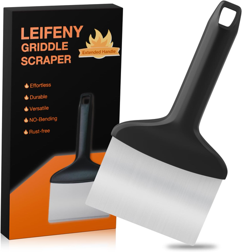 Extended Long Handle Griddle Scraper, Scrape Tool for Grill Flat Top ...