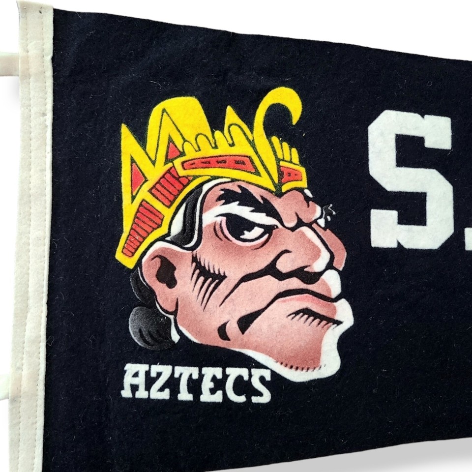 Vintage San Diego State University Aztecs Pennant Felt Banner Flag ...