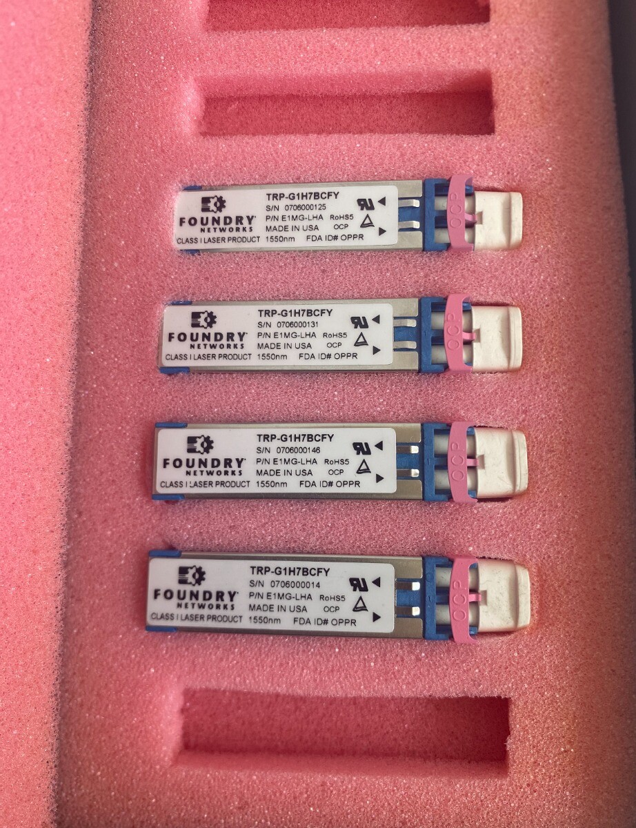 Lot (4) Foundry Brocade E1MG-LHA TRP-G1H7BCFY 1550nm Optics | eBay