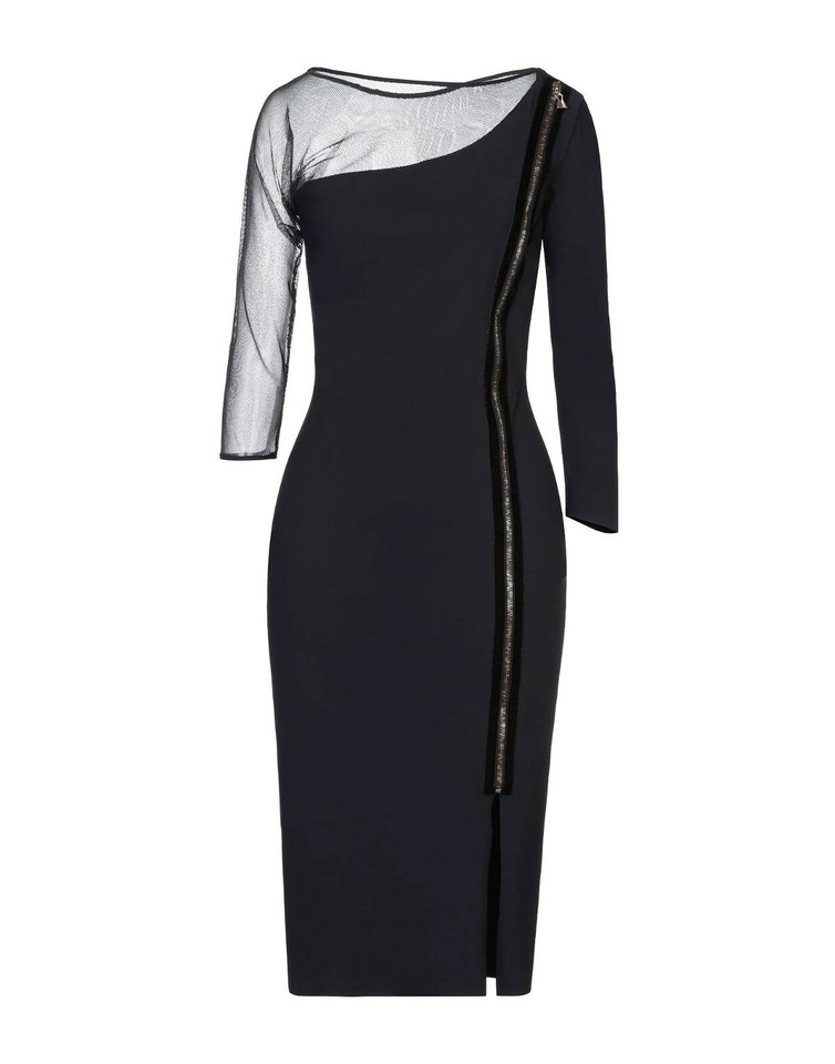 NWT CHIARA BONI LA PETITE ROBE Nicla Black Illusion Sleeve Dress 10 ...