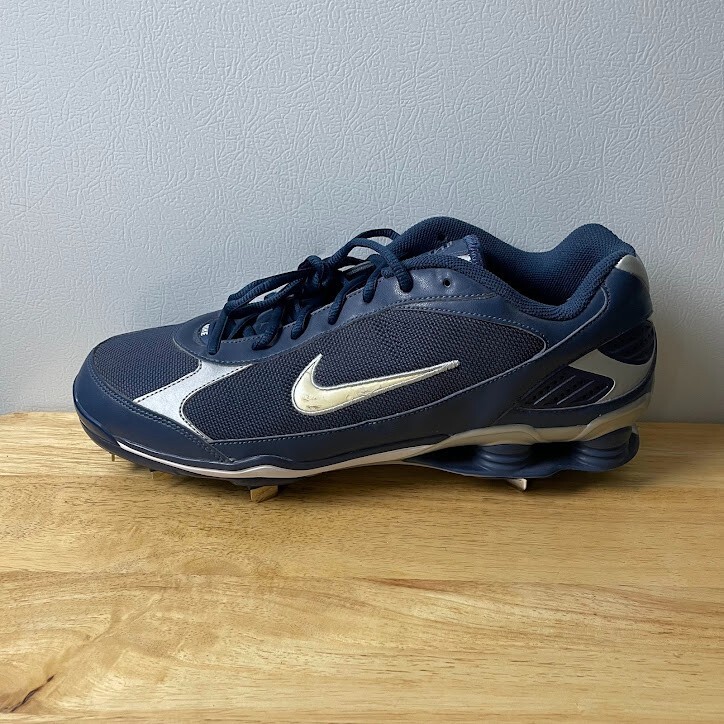 New Size 12.5 Men 2007 Nike Shox Fuse Navy Blue Baseball Cleats r4 ...