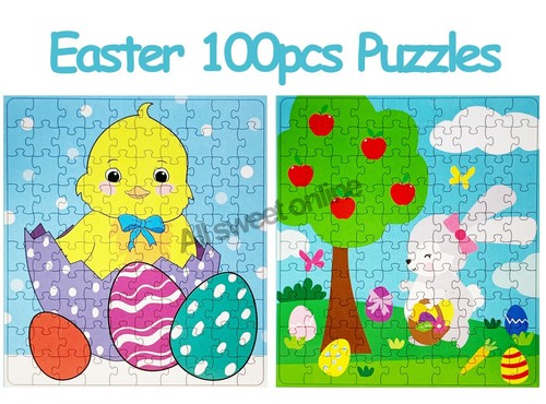 100 Piece Easter Puzzle Easter Baby Chick & Bunny Jigsaw 23cm x 26cm ...