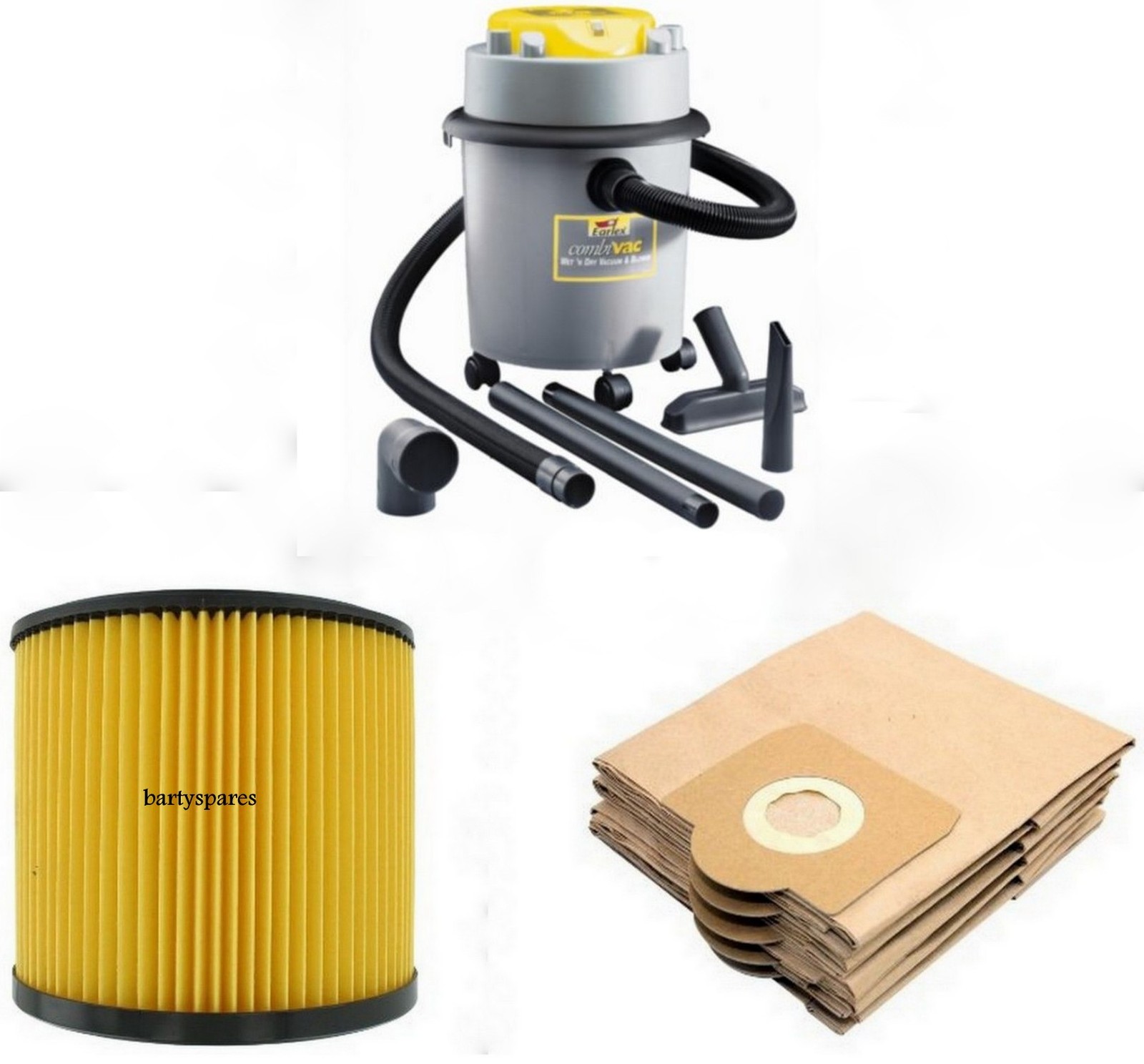 Filter & Dust Hoover Bags For Earlex Powervac Combivac Wd1200p WD1100 ...