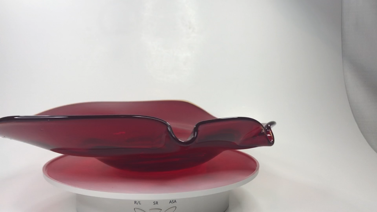 Rainbow Art Glass Ashtray Ruby Red Cigarette Cigar Candle Plate ...
