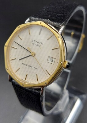 ZENITH Cosmopolitan bituono Gold yellow and white vintage Rare watch ...