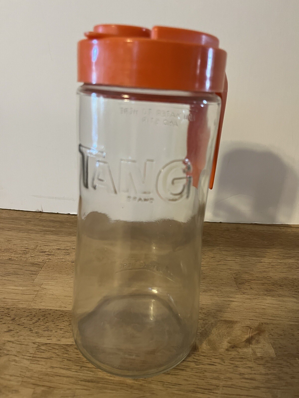 TANG Glass Pitcher Orange Lid 1 Qt Anchor Hocking Vintage Flip Top ...