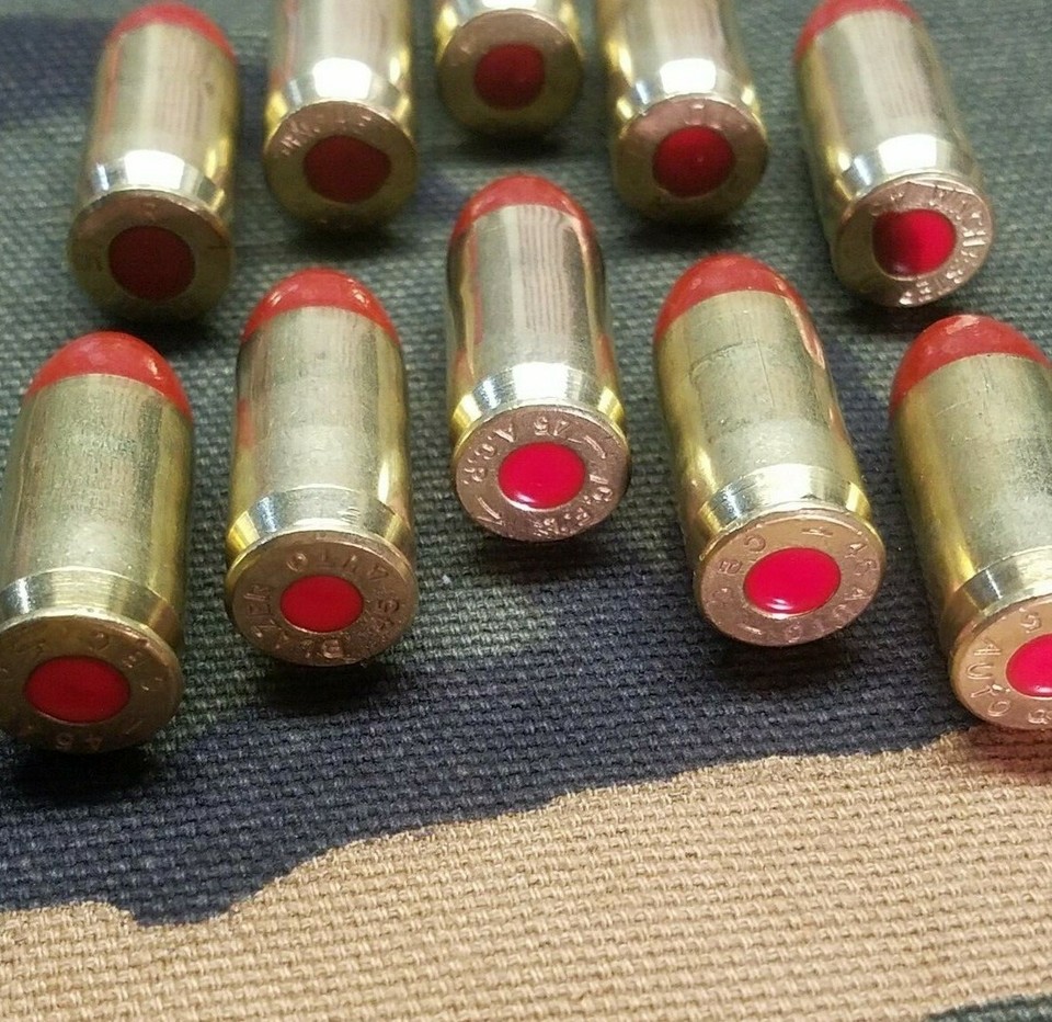 45 ACP SNAP CAPS SET OF 10 (RED+BRASS) REAL WEIGHT!!! | eBay
