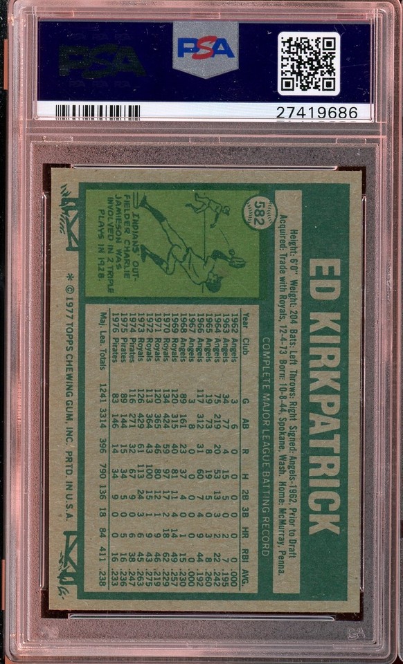1977 Topps Baseball #582 Ed Kirkpatrick PSA 8 | eBay