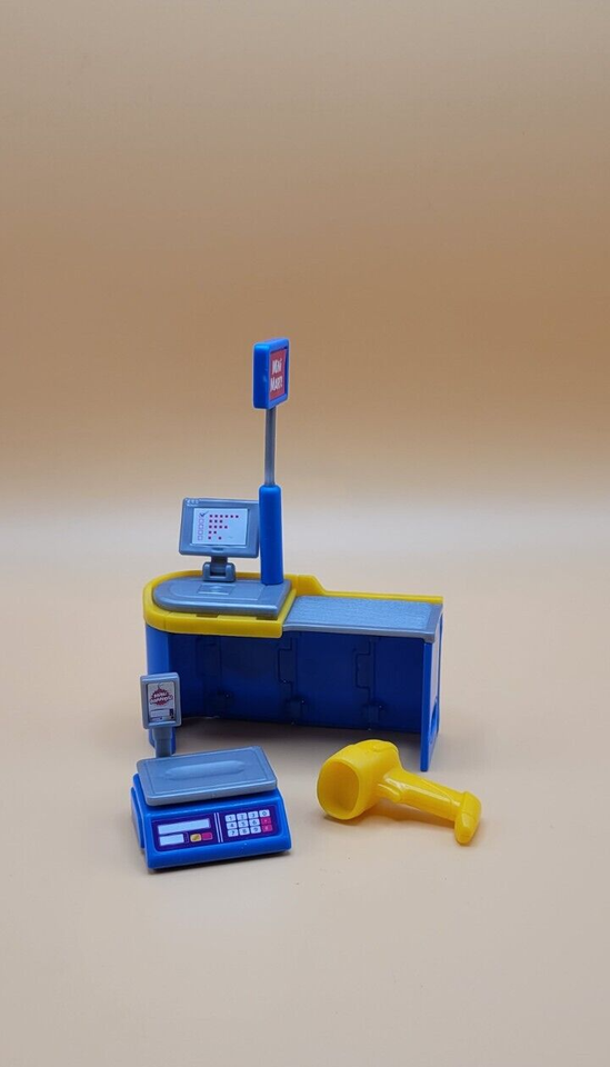 Mini Brands blue and yellow cash register, scale and yellow scanner ...