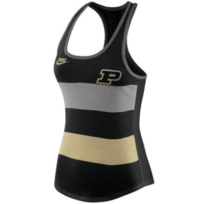 Nike Womens Purdue Boilermakers P Stripe Racerback Tri-Blend Tank Top ...