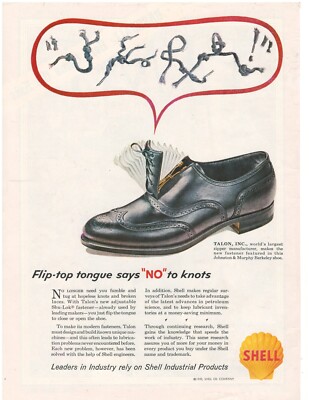 1959 Shell Oil Print Ad Talon Johnston & Murphy Berkeley Shoe | eBay