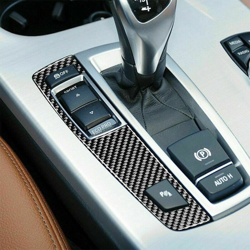 For BMW 5 Series F10 11-17 Real Carbon Fiber Gear Shift Panel Button ...