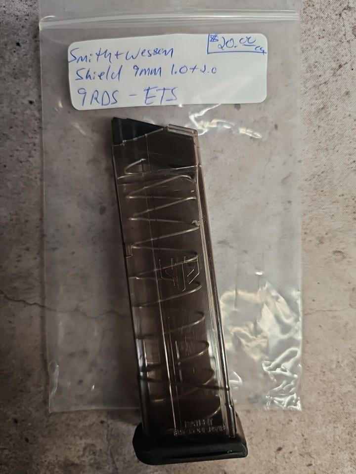 1 x Smith & Wesson M&P Shield 1.0 & 2.0 9mm 9 Round Magazine - ETS S&W ...
