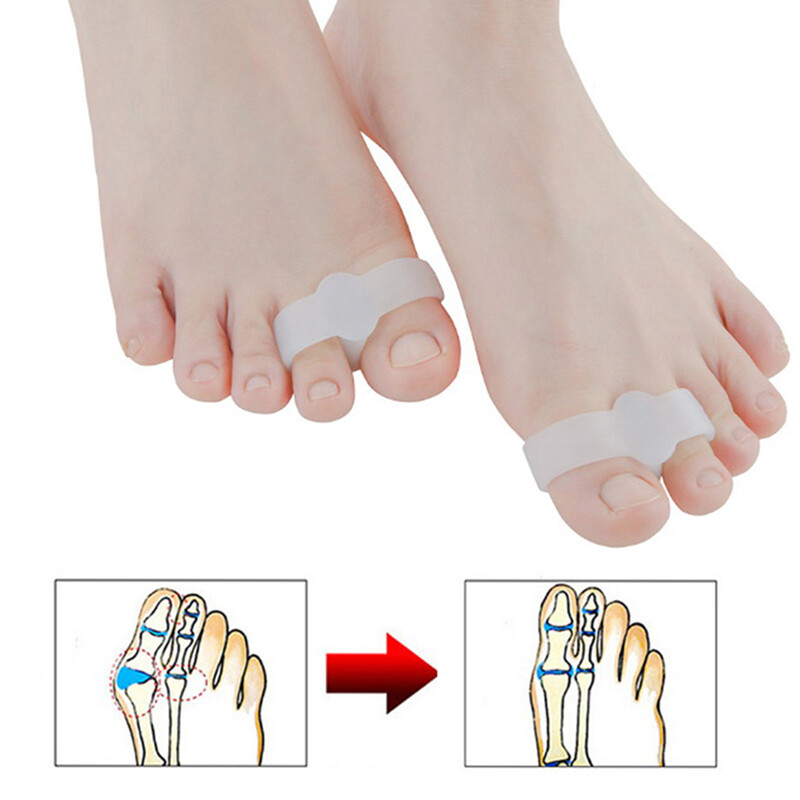 2PCS Silicone Foot Finger Toe Separator Hallux Valgus Corrector Feet ...