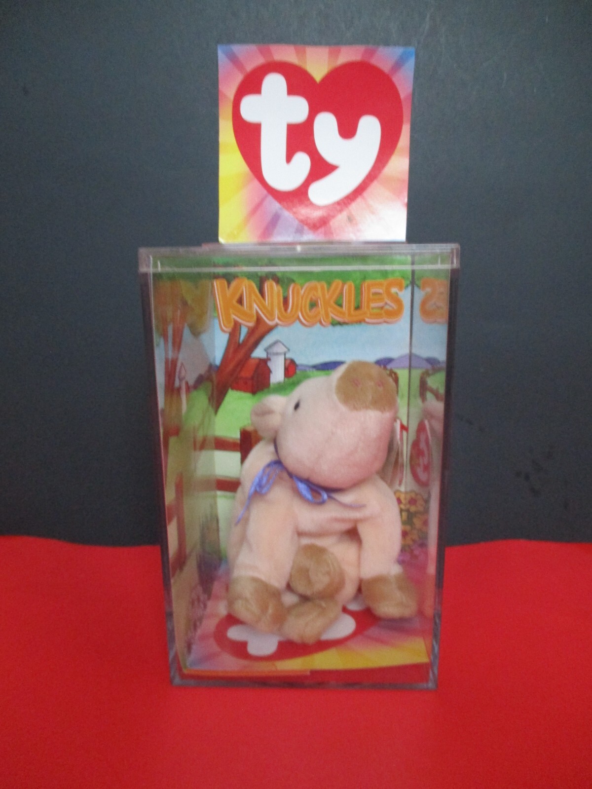 TY BEANIE BABY~KNUCKLES🐷the Pig~With Matching TY Collector Case~SHIPS ...