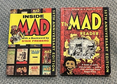 2 MAD Magazine 50th Anniversary Edition Paperback Books INSIDE MAD ...
