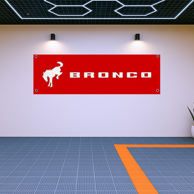 Ford Bronco Red Banner - Garage Wall Sign Fans Gift 71x24 in | eBay