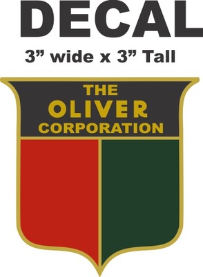 1 Red and Green Shield The Oliver Corporation Vinyl Decal | eBay