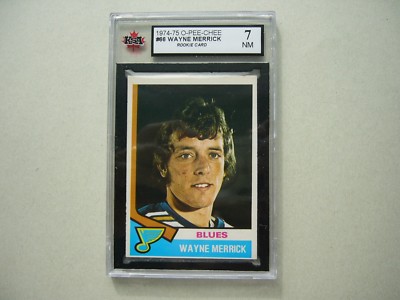 1974/75 O-PEE-CHEE NHL HOCKEY CARD #66 WAYNE MERRICK ROOKIE KSA 7 NM ...