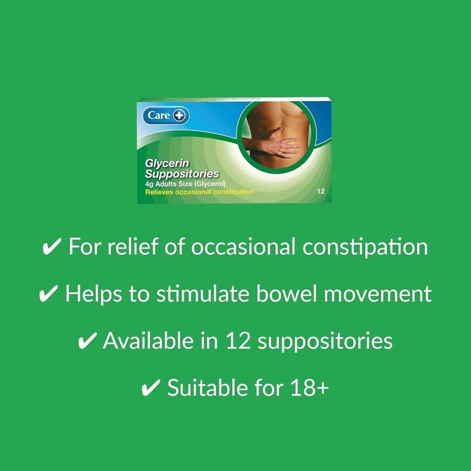 Care Glycerin Suppositories for Adults 4g x 12, Pack of 3 - (Glycerol ...