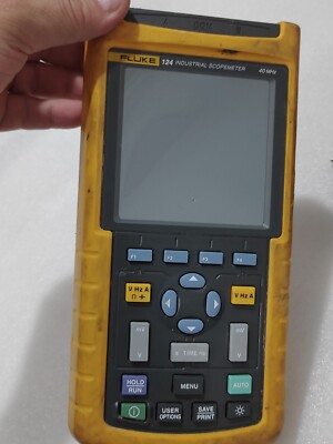 For parts FLUKE 124 Industrial ScopeMeter Hand-Held Oscilloscope Meter ...