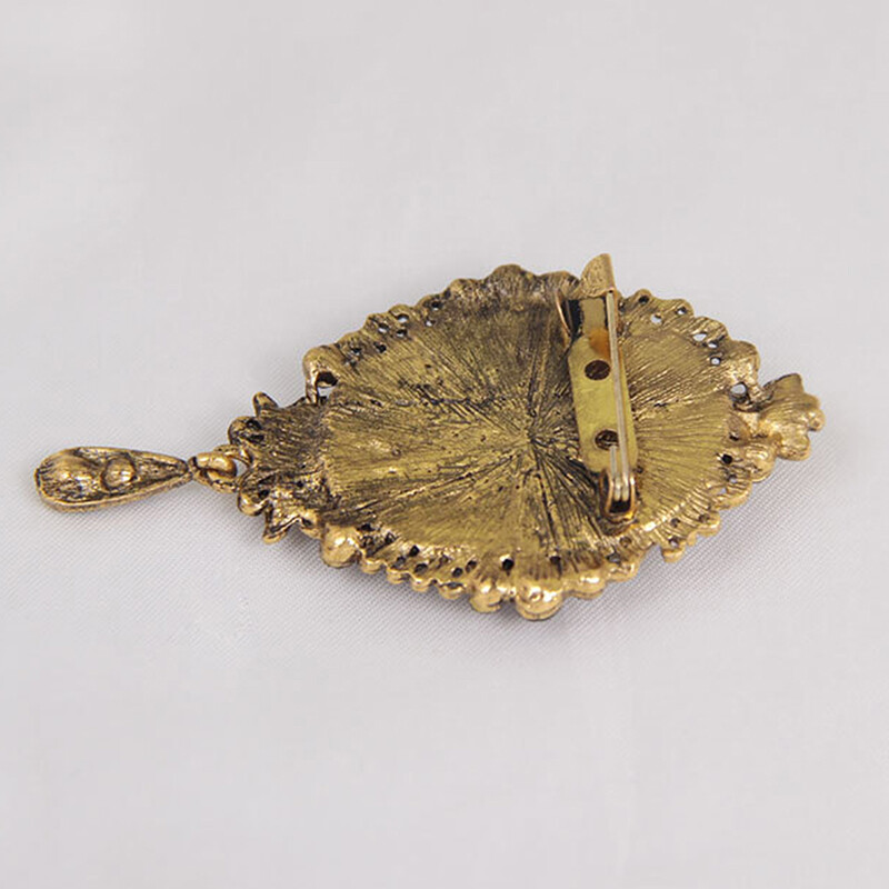 New Cameo Victorian Style crystal Wedding Party Women Pendant Brooch ...