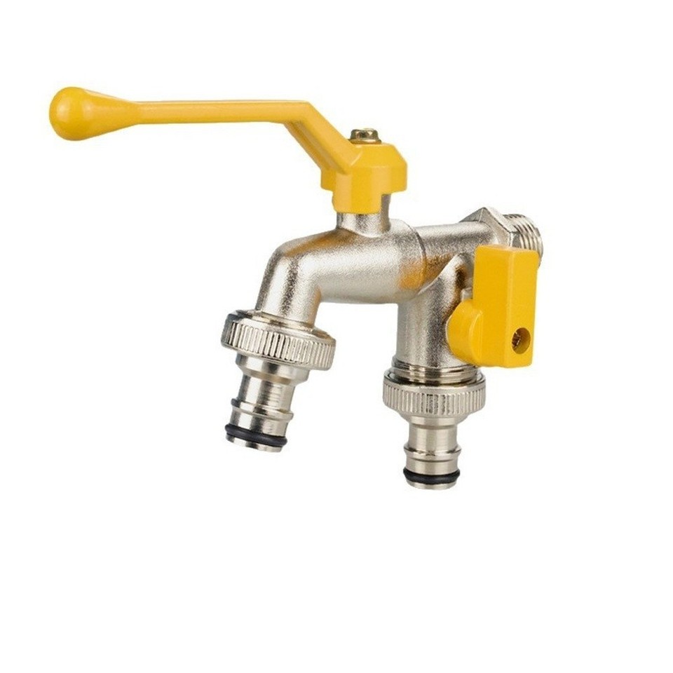 Dual Outlet Zinc Alloy Faucet with Double Control for For outdoor ...