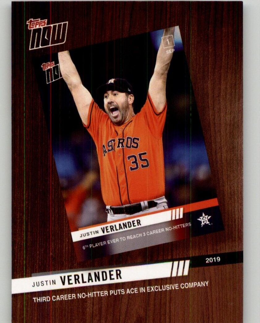 2020 Topps Justin Verlander Topps Now Review 2019 #TNR-10 Houston ...