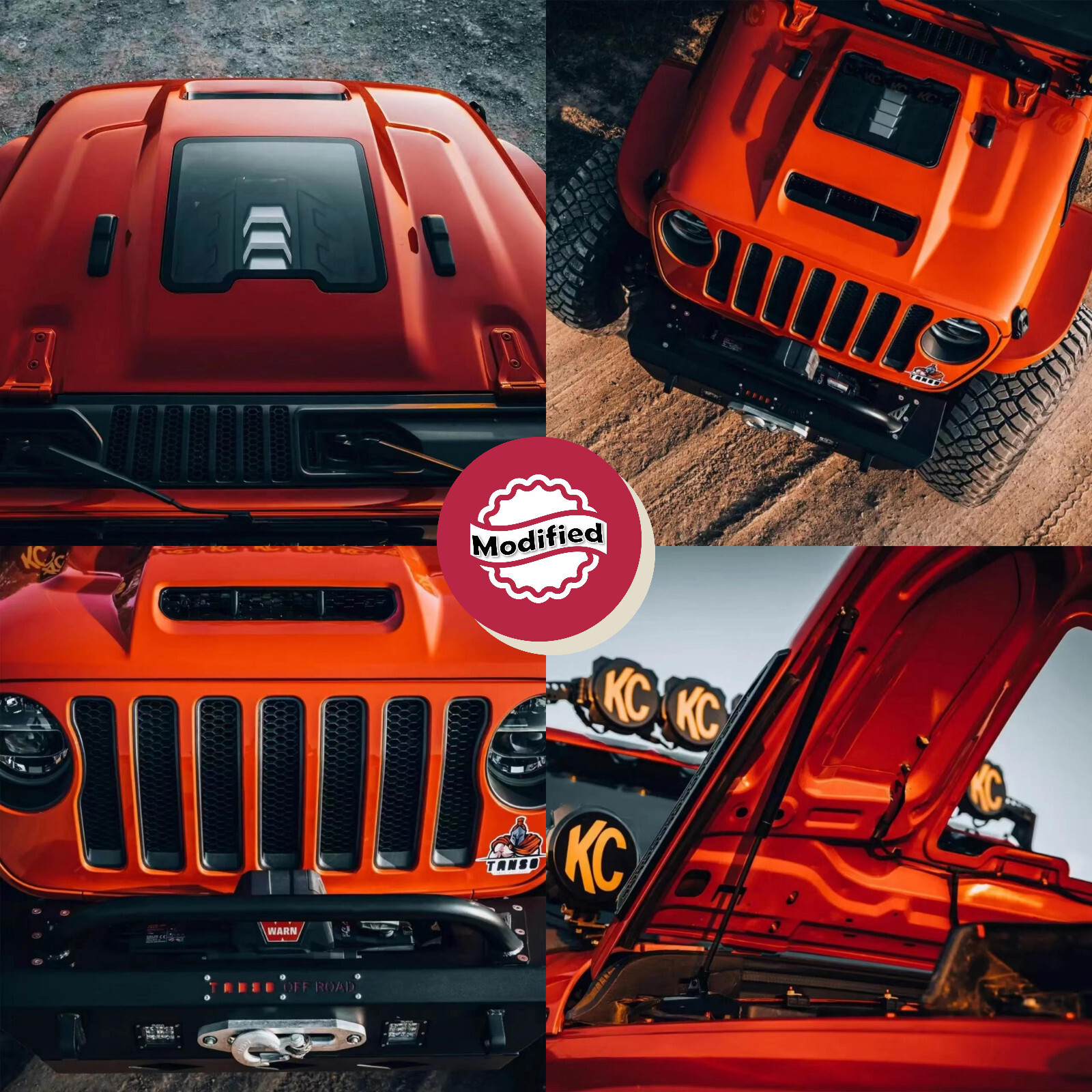 New Hood w Clear Window for 2007-2017 Jeep Wrangler JK JKU Rubicon ...