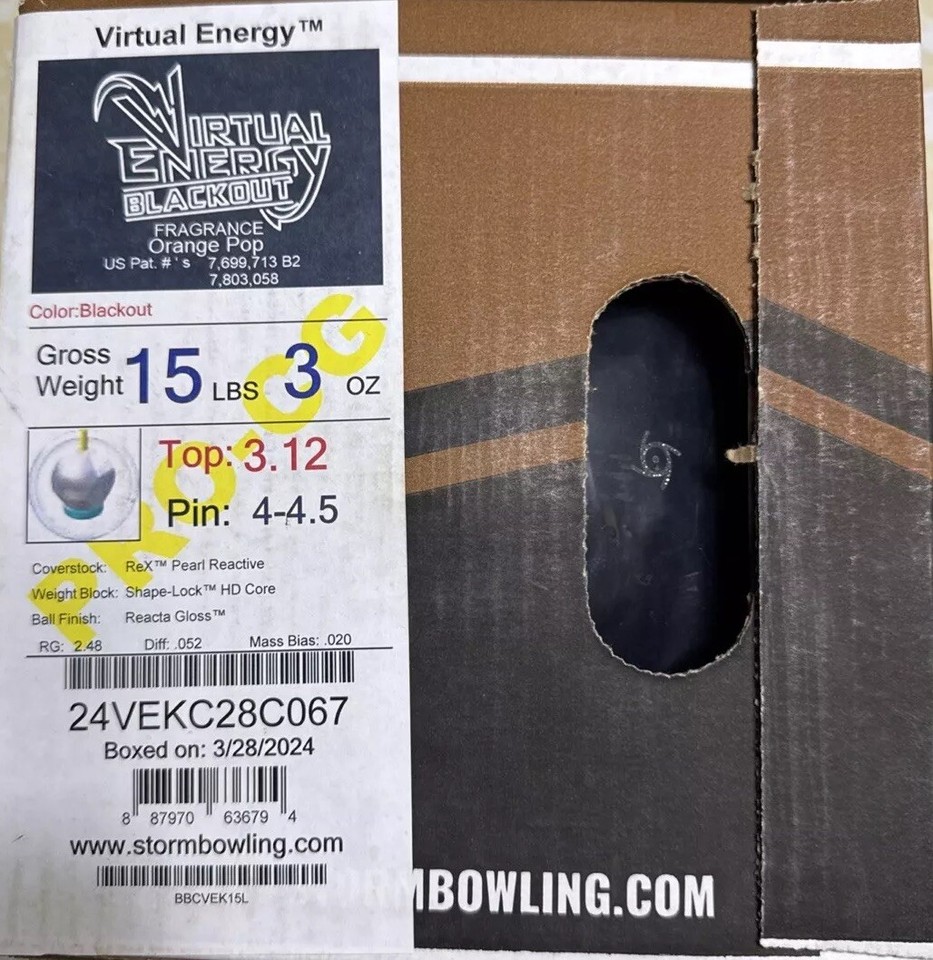 15lb Storm Virtual Energy Blackout Bowling Ball NIB! | eBay