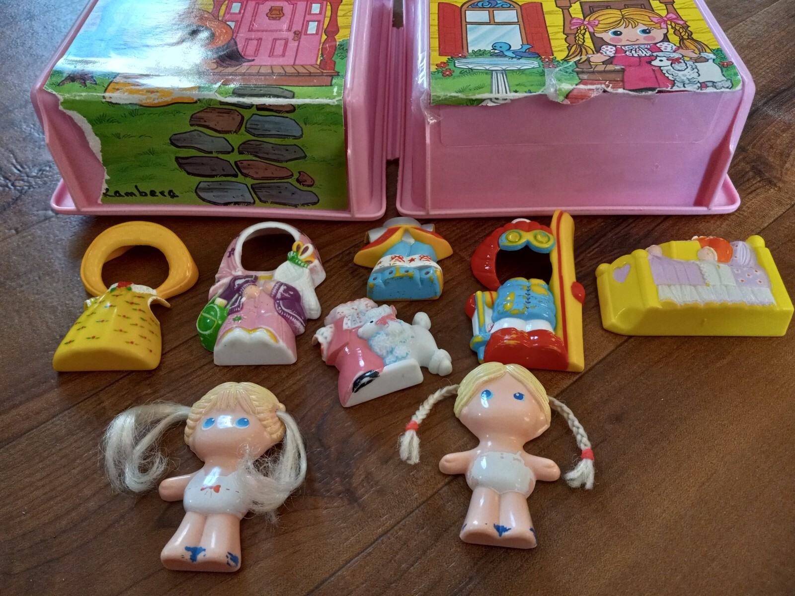 Vintage Dolly Pops Pink House Dolls and Playset Lot 1979 1981 ...